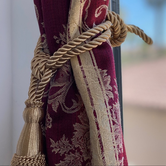 Behemian Dreams | Accents | Set 2 Luxury Gold Tassel Tieback Rope ...